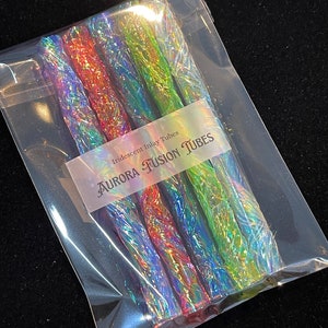 3D Aurora Fusion Tubes Round , Instant Inlay, Faux Dichroic, Aurora ...