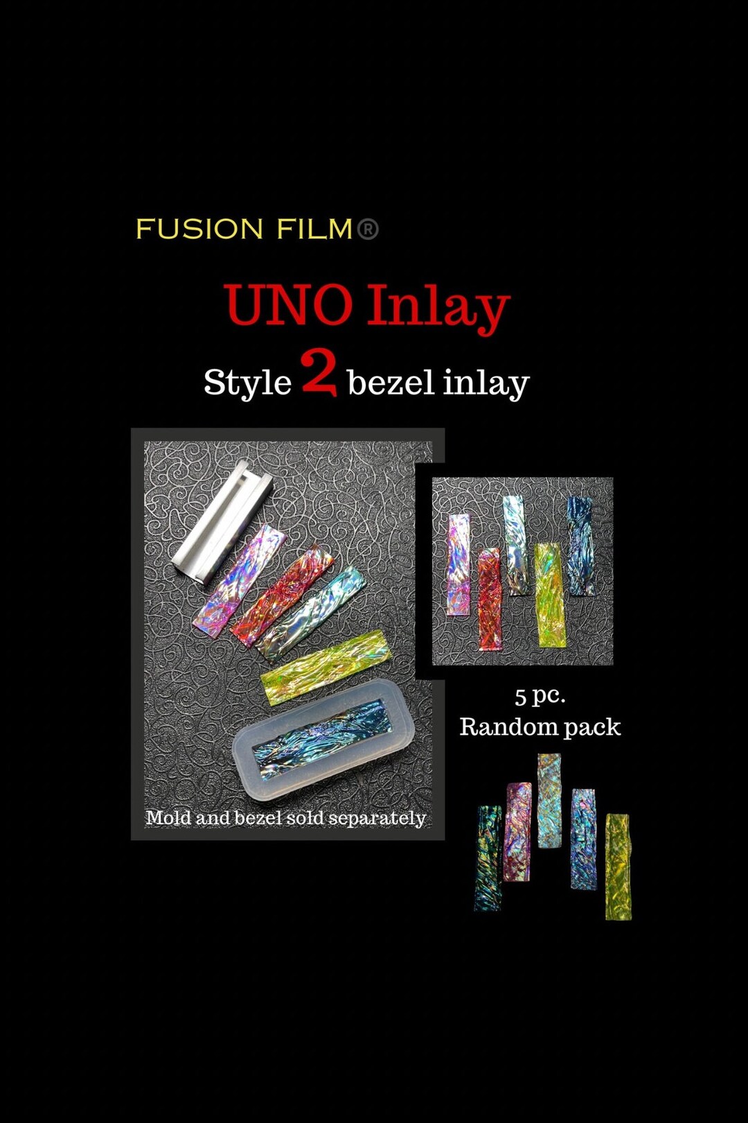 New Version Style 2 Fusion Film Uno Inlay, Iridescent Inlay,faux Dichroic Inlay,aurora Inlay ...