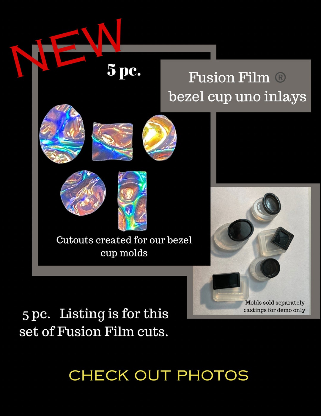 Fusion Bezel Cup 5pc. Uno Inlays, Pre-cut Inlay for Ourfusion Bezel Cup ...