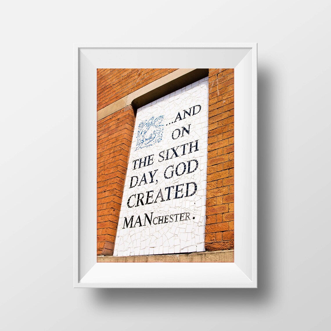 Sixth Day God Created Manchester / MCR / Mancunian / Slogan / Mancunian ...