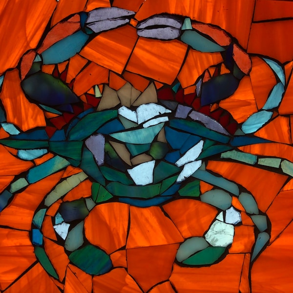 Stained Glass Patterns Crab Etsy