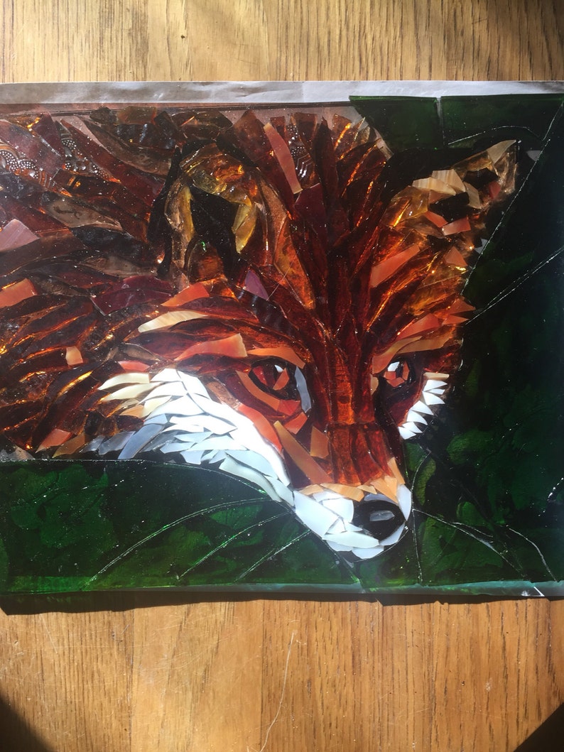 Red Fox Stained Glass Mosaic - Etsy