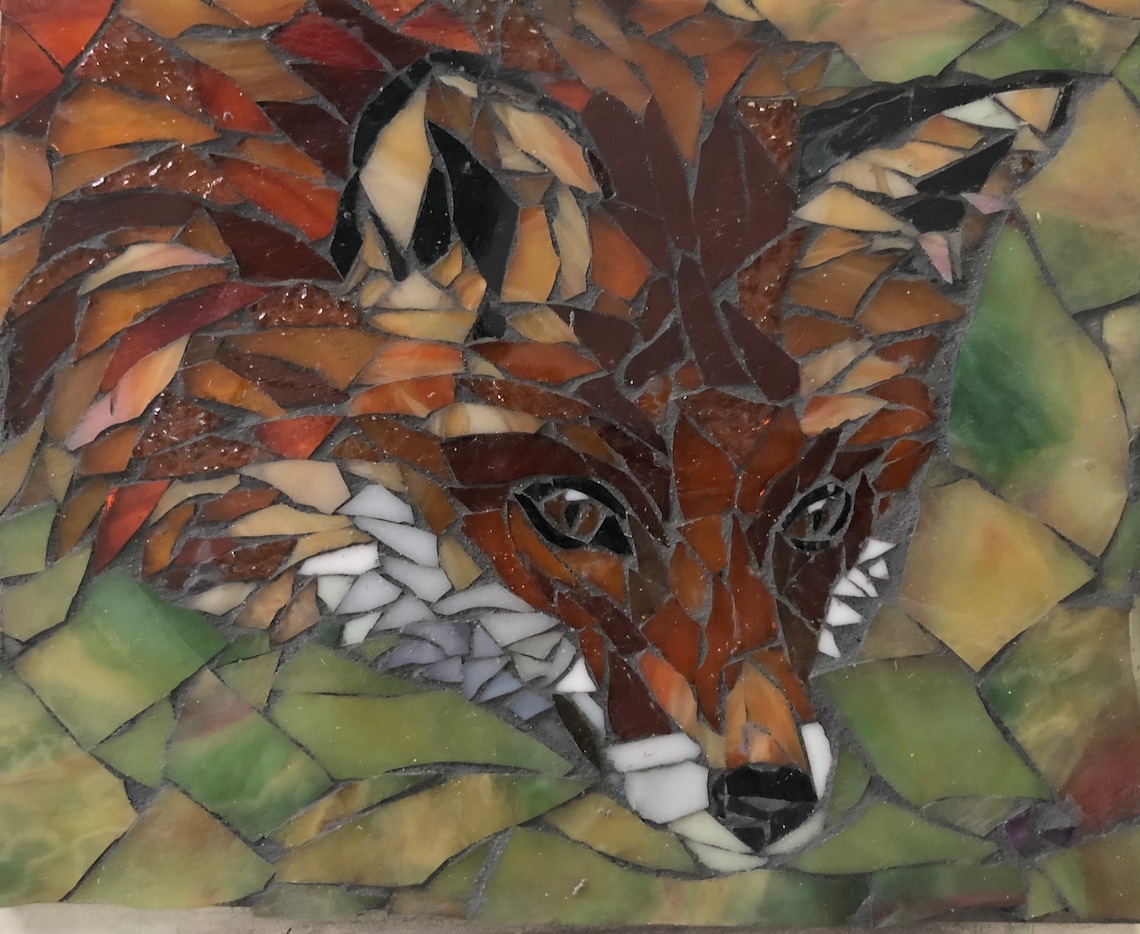 Red Fox Stained Glass Mosaic - Etsy