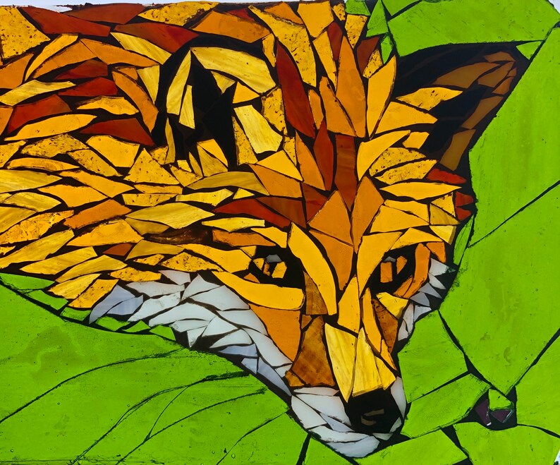 Red Fox Stained Glass Mosaic - Etsy