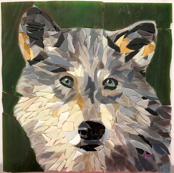 Wolf Stained Glass Mosaic Profile For Down To Earth Mosaics