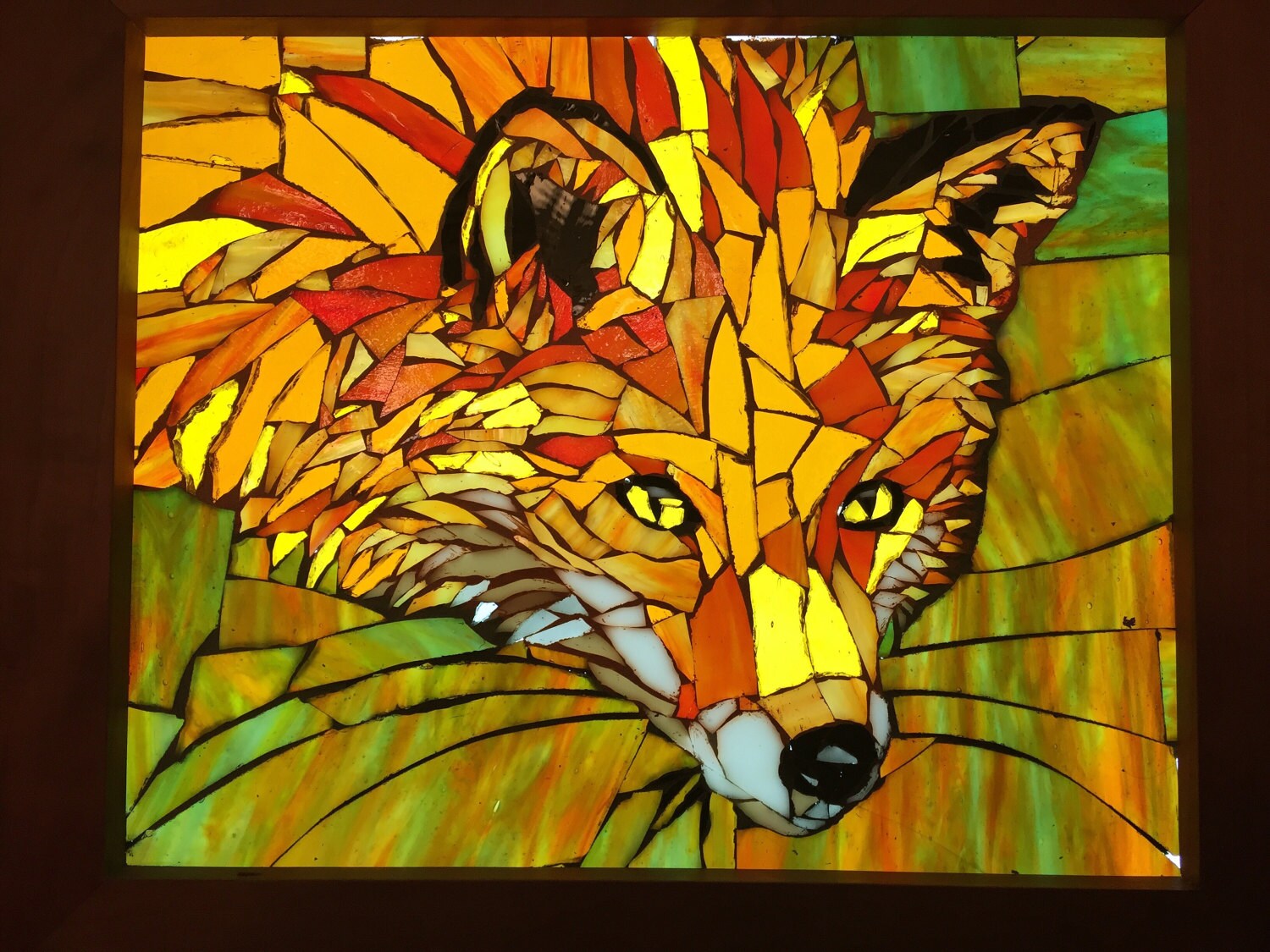 Red Fox Stained Glass Mosaic - Etsy