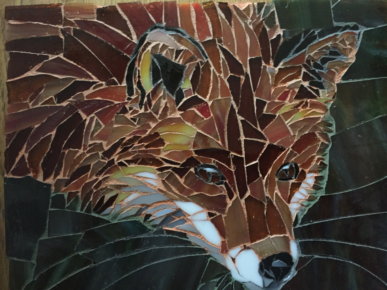 Red Fox Stained Glass Mosaic - Etsy