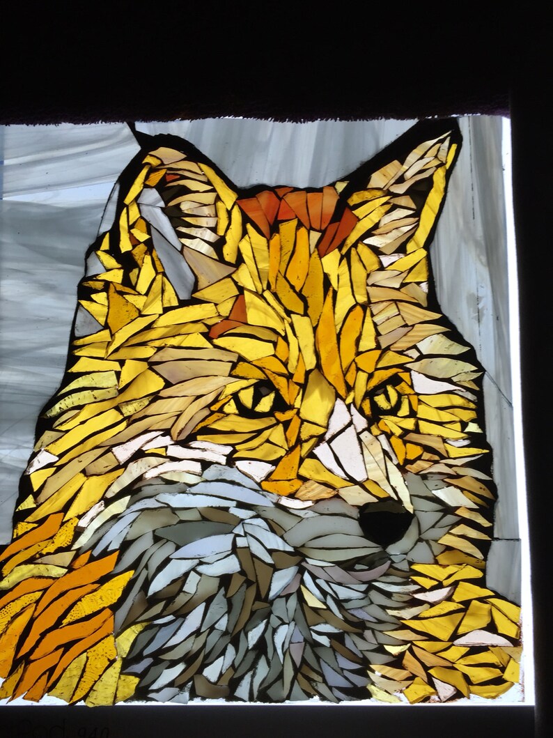 Red Fox Stained Glass Mosaic - Etsy