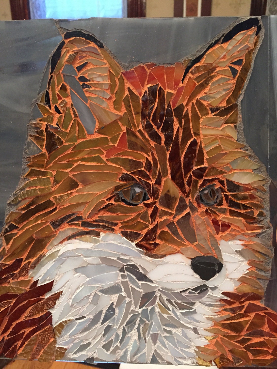 Red Fox Stained Glass Mosaic - Etsy