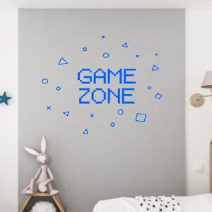 Game Zone Quote & PS Shapes Wall Art Decal Sticker Home Decor Transfer ...