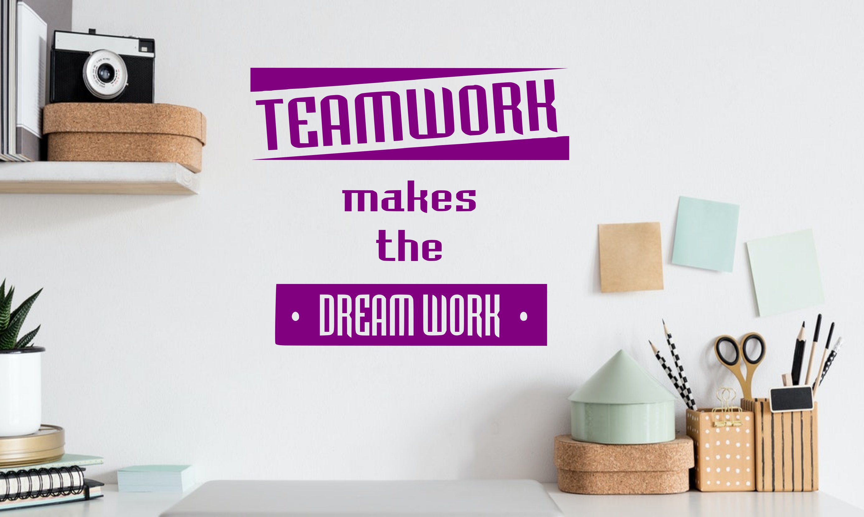 Teamwork Makes The Dream Work Wall Art Decal Sticker Home | Etsy