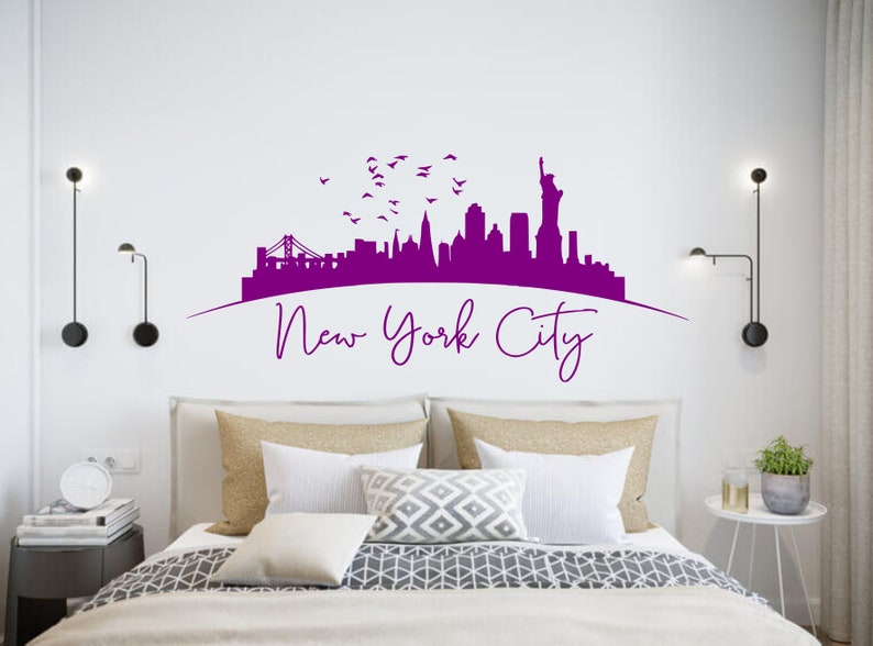 New York City USA Skyline Wall Art Decal Sticker Home Decor | Etsy