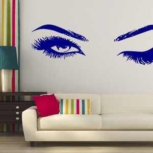 Beautiful Winking Eyes & Brows Wall Art Decal Sticker Home Decor Vinyl ...