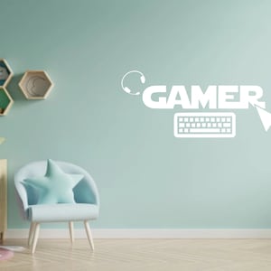 PC GAMER Style Wall Art Decal Sticker Mouse & Keyboard Home Decor ...