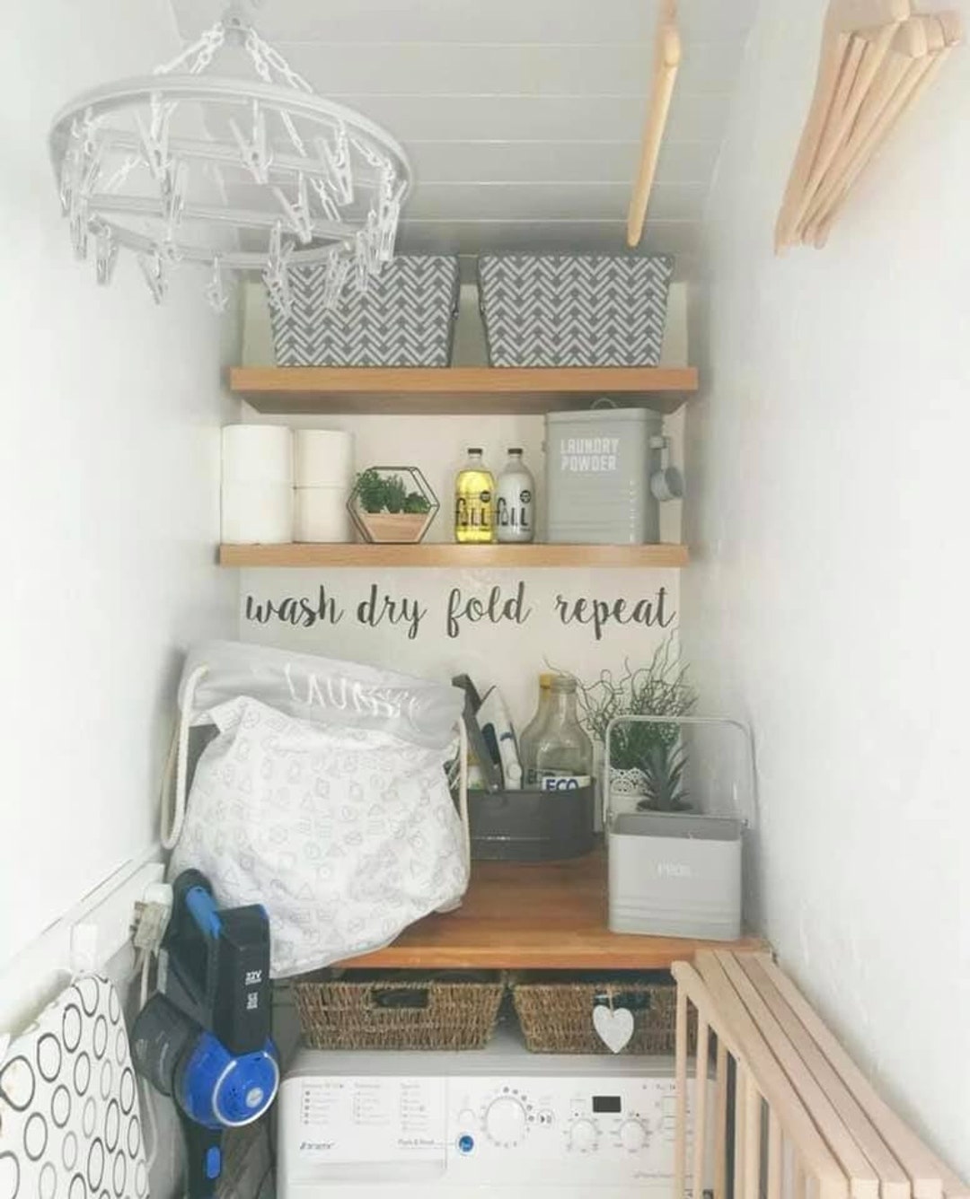 Wash Dry Fold Repeat Wall Art Decal Sticker Laundry Room Quote Q94 - Etsy