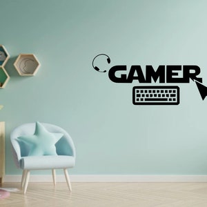 PC GAMER Style Wall Art Decal Sticker Mouse & Keyboard Home Decor ...