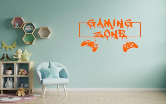 Gaming Zone Wall Art Decal Sticker Home Decor Gamer Transfer | Etsy