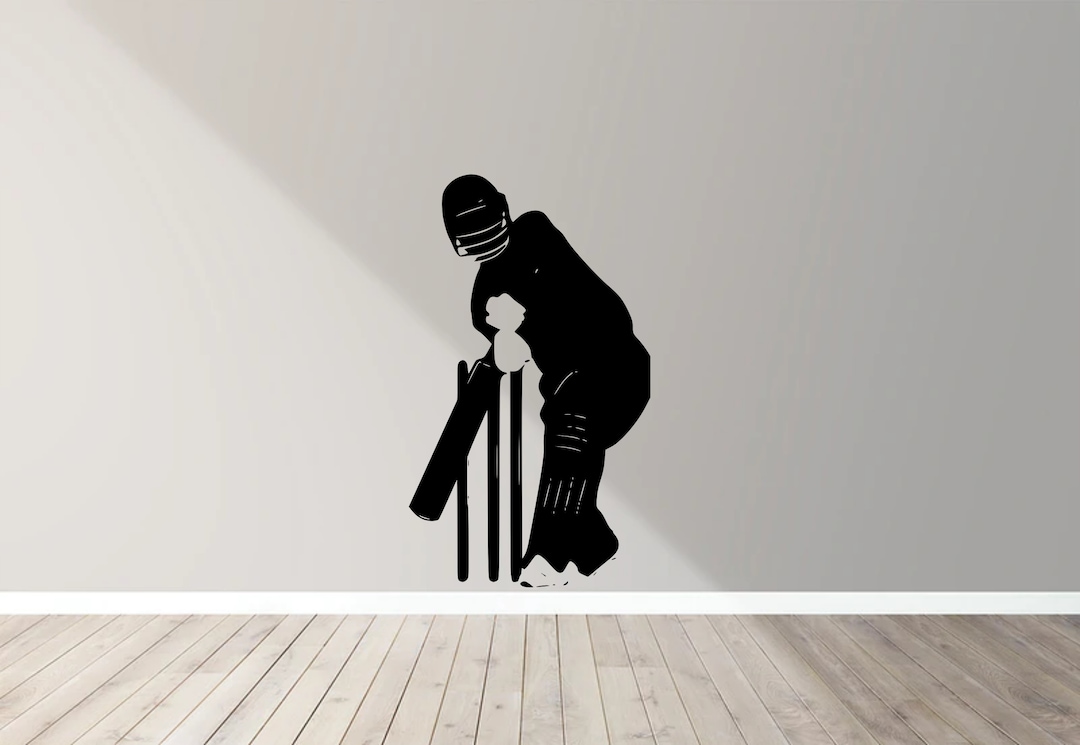 Cricketer Cricket Sport Wall Art Decal Sticker Home Decor Transfer SP52 ...