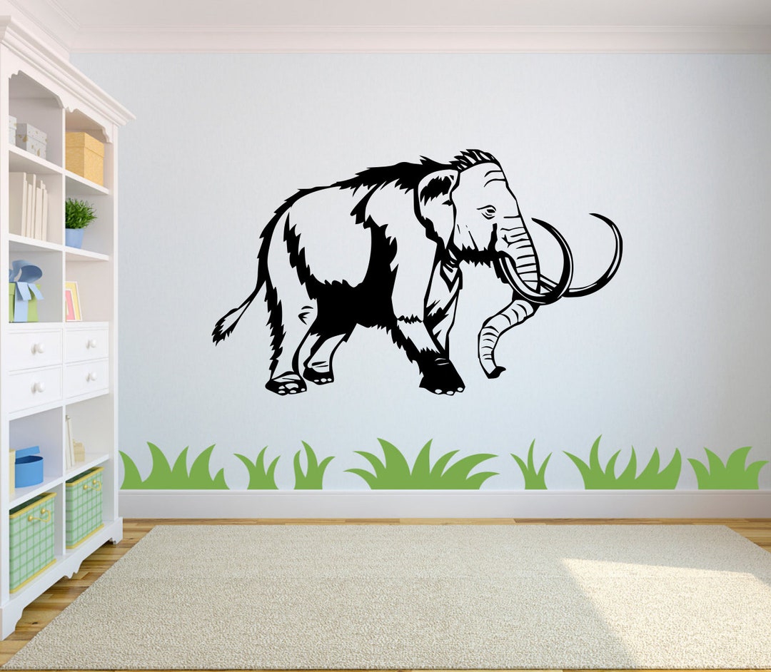Woolly Mammoth Dinosaur Wall Art Decal Sticker Home Decor Transfer DI5 ...