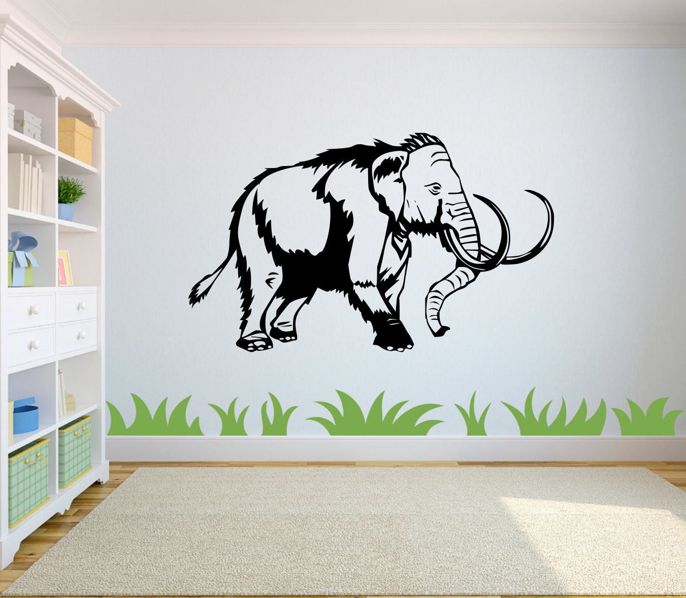 Woolly Mammoth Dinosaur Wall Art Decal Sticker Home Decor | Etsy