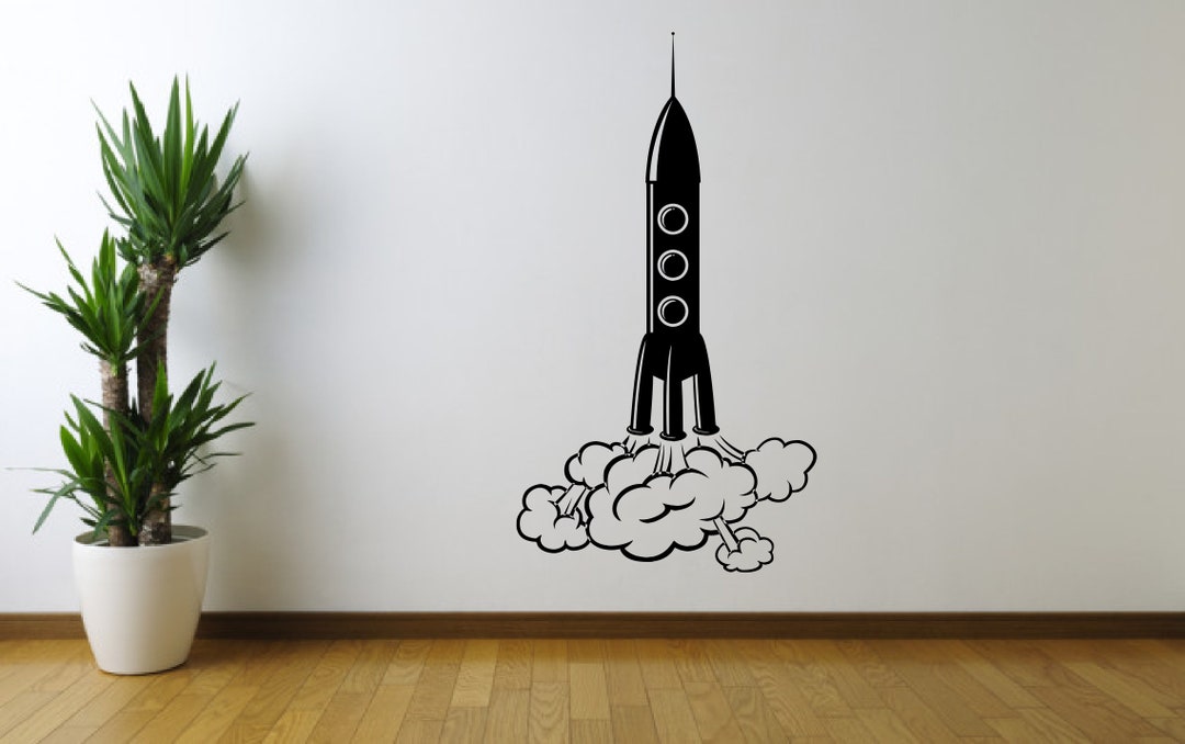Rocket Ship Wall Art Decal Sticker Home Decor Vinyl CH26 - Etsy