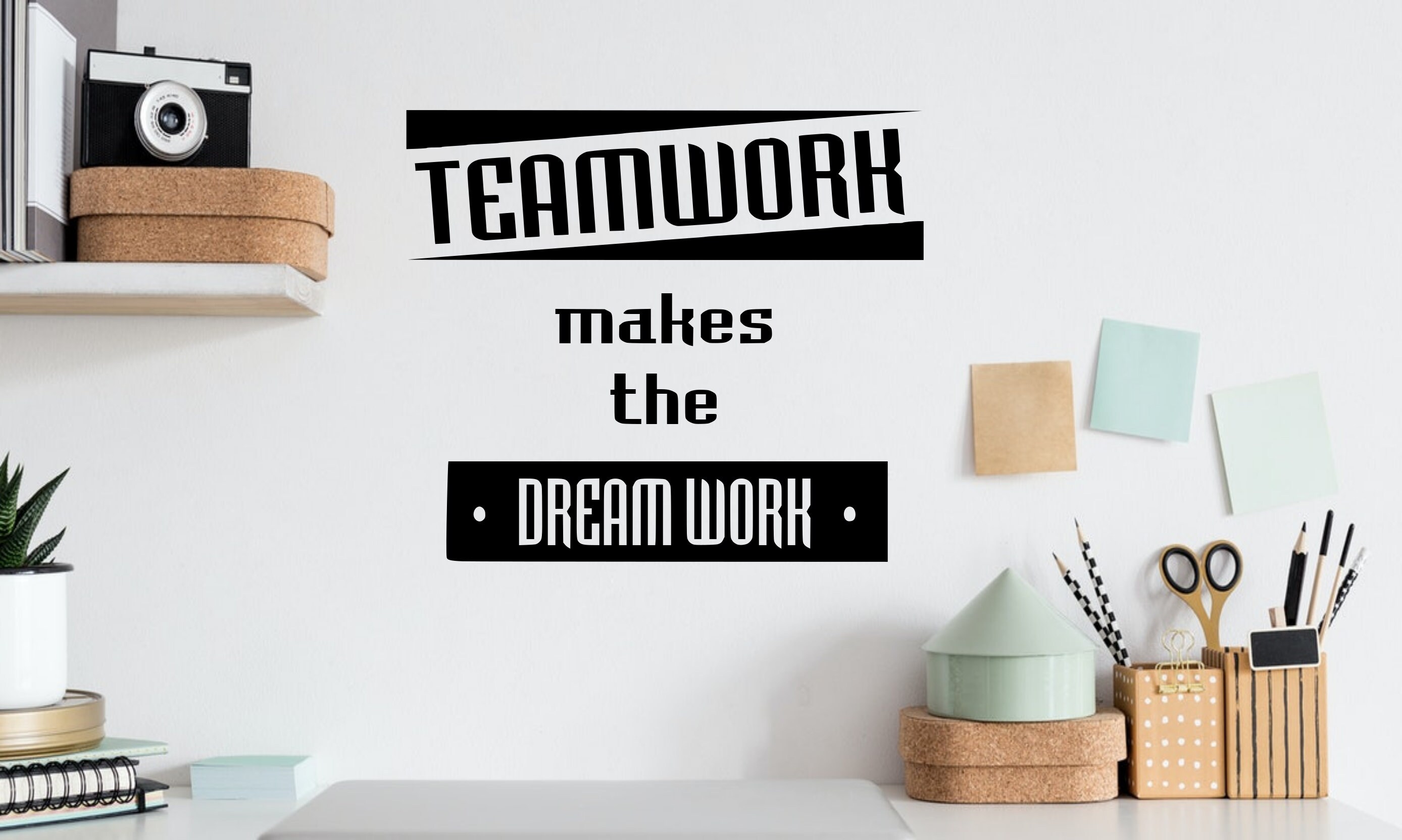 Teamwork Makes the Dream Work Wall Art Decal Sticker Home - Etsy