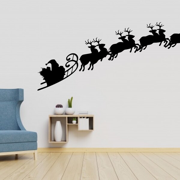 Santa Sleigh Vinyl Transfer - Etsy