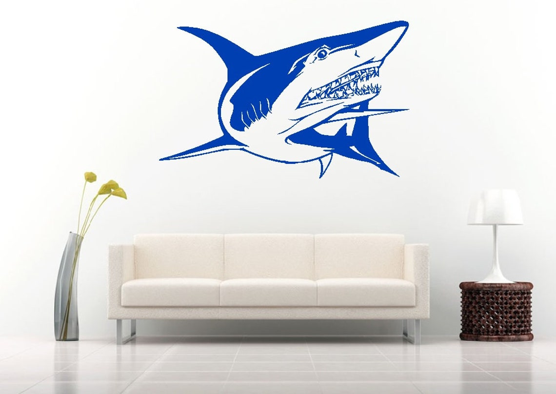 Shark Wall Art Decal Sticker Sealife Home Decor A18 - Etsy UK