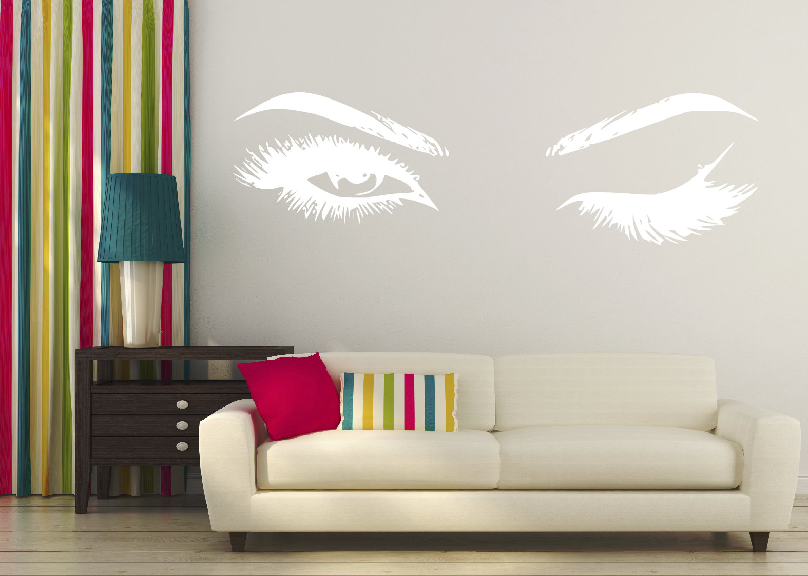 Beautiful Winking Eyes & Brows Wall Art Decal Sticker Home - Etsy UK