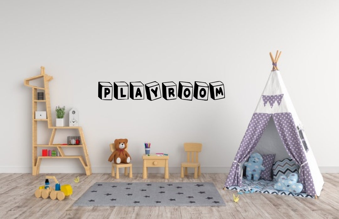 Playroom Blocks Decal Wall Art Sticker Adhesive Quote Home Decor Q170 ...