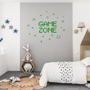 Game Zone Quote & PS Shapes Wall Art Decal Sticker Home Decor Transfer ...