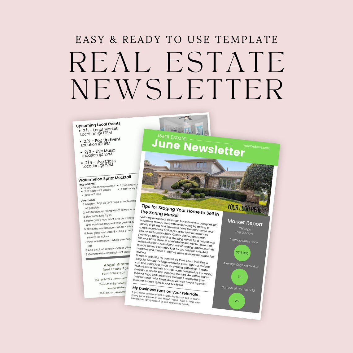 Editable June Real Estate Newsletter Template | Professional Design ...