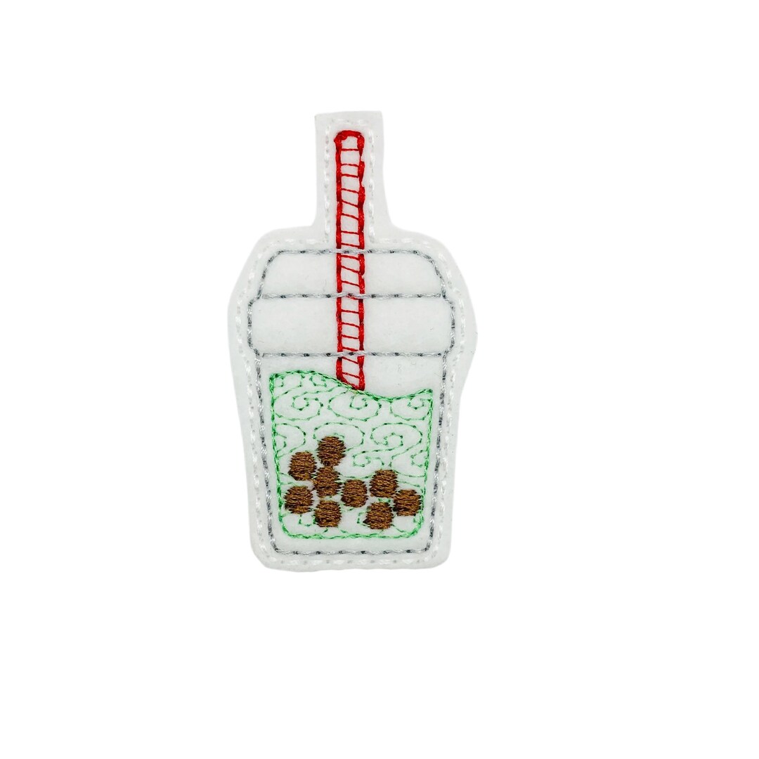 Bubble Tea Felties, Embroidered Feltie, Boba Felties, Drink Felties ...
