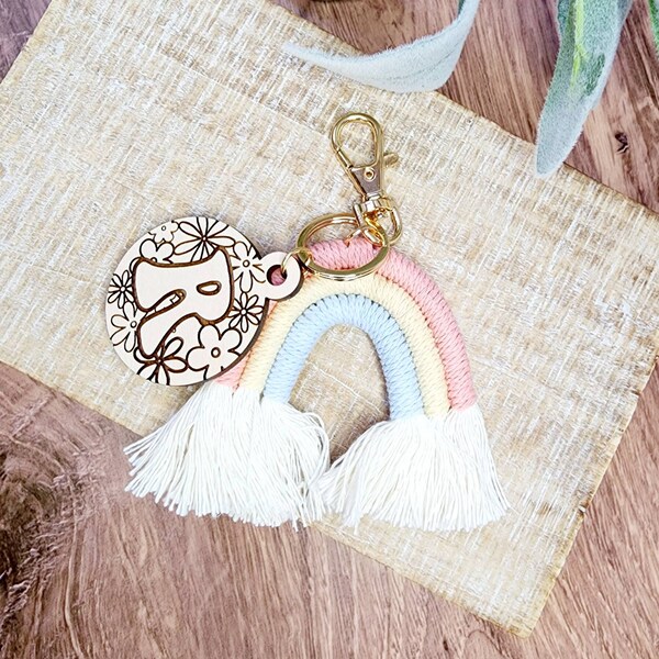 Rainbow Keychain - Etsy