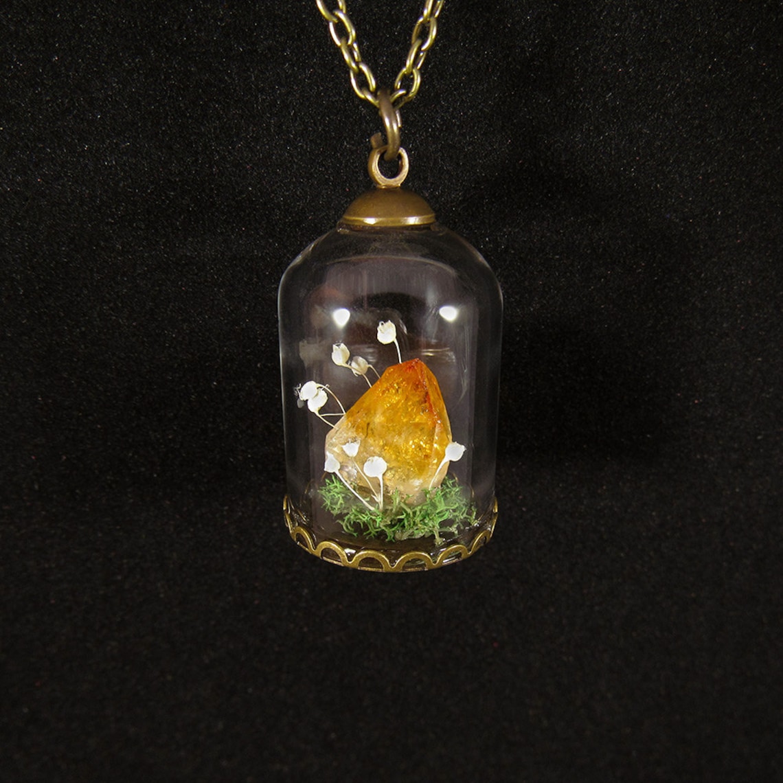 Terrarium Terrarium Necklace Crystal Terrarium Citrine | Etsy
