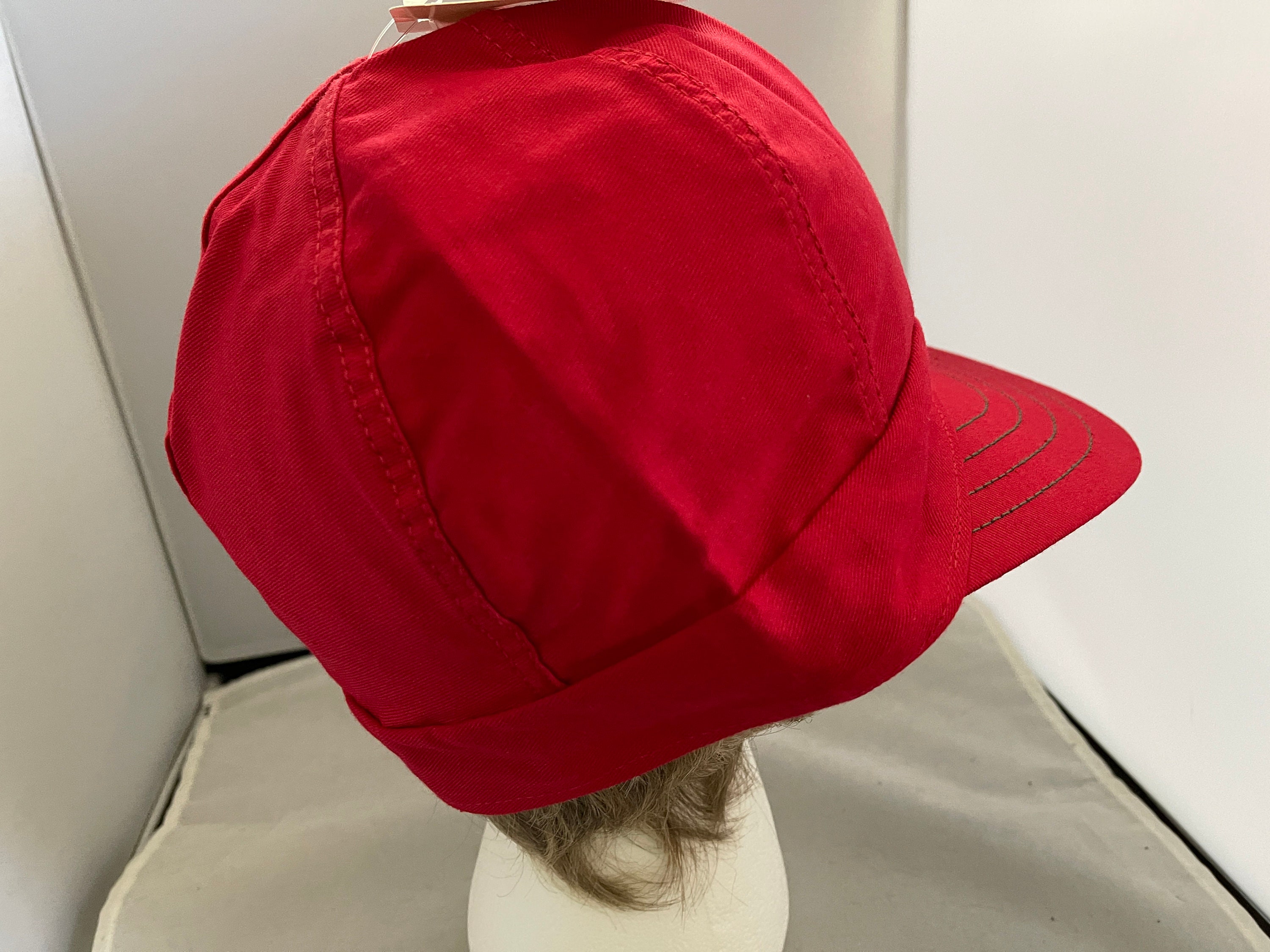 Vintage Red Kromer Cap- Railroad Engineer Train / Welders Cap- Cotton ...