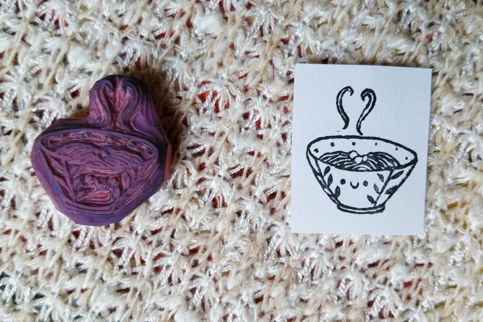 Noodle Bowl Rubber Stamp - Etsy