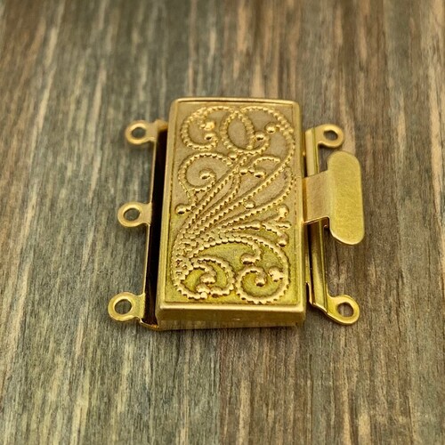 Antique Gold Box Clasp 3 Strand Vintage Style - Etsy