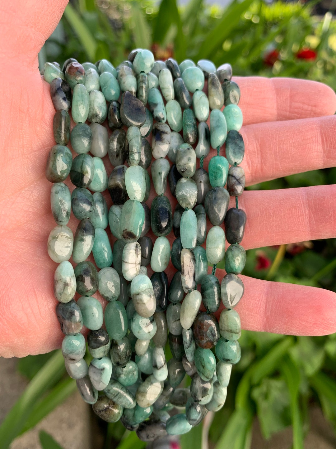 15.5 Strand of Various Sized see Description Below Smooth Tumbled ...