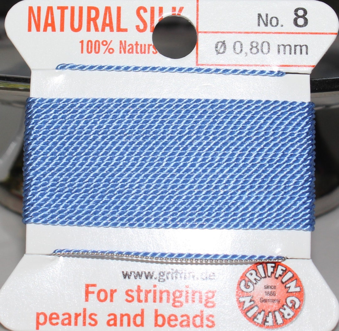 Griffin Light Blue Silk Bead Thread With Needle - Etsy