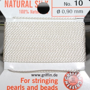 Griffin WHITE Silk Bead Thread With Needle - Etsy