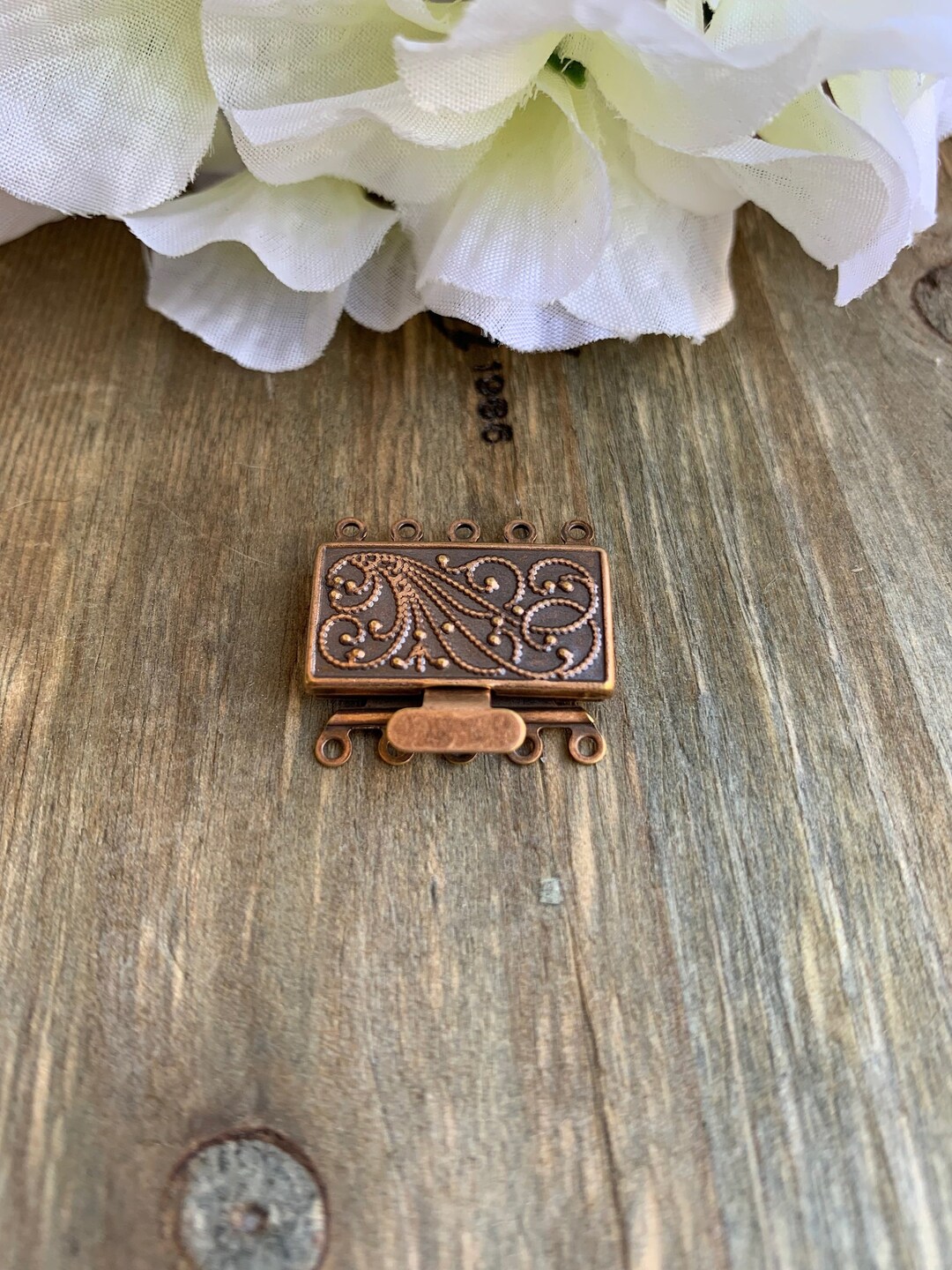 23x21mm Five Strand Box Clasp Antiqued Copper Vintage Look, Box (tab ...