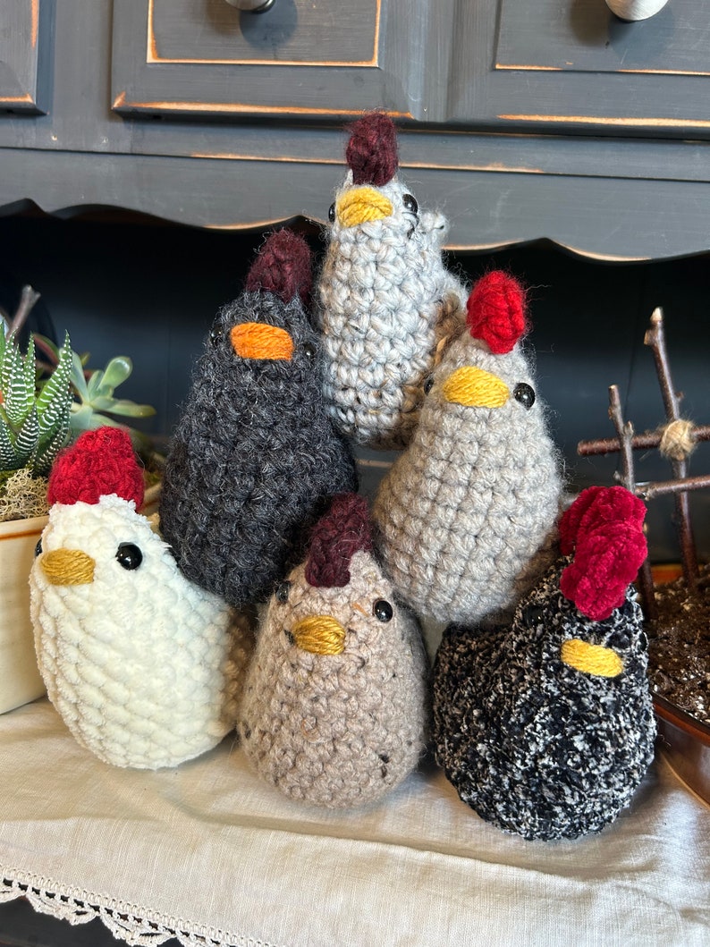Crochet Plush and Wool Chickens - Etsy