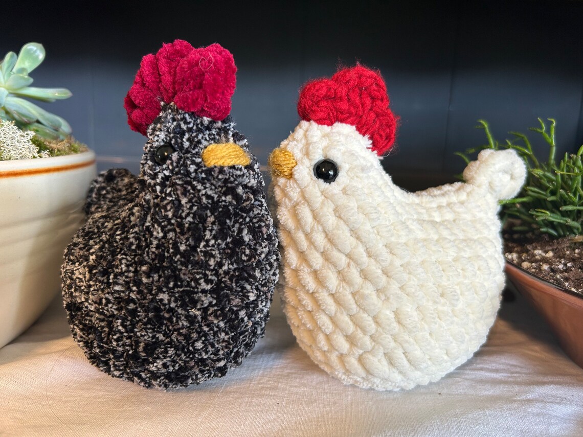 Crochet Plush and Wool Chickens - Etsy