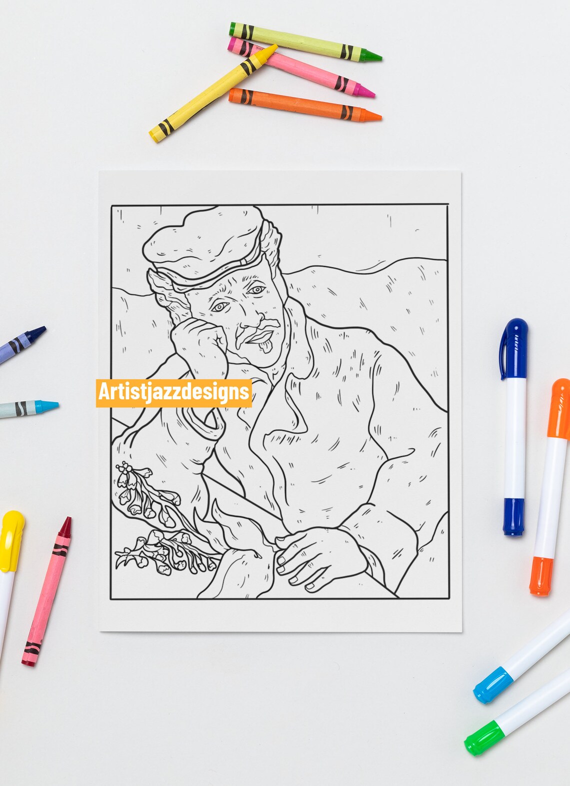 Vincent Van Gogh Coloring Pages Great for Home School and Art Teachers ...