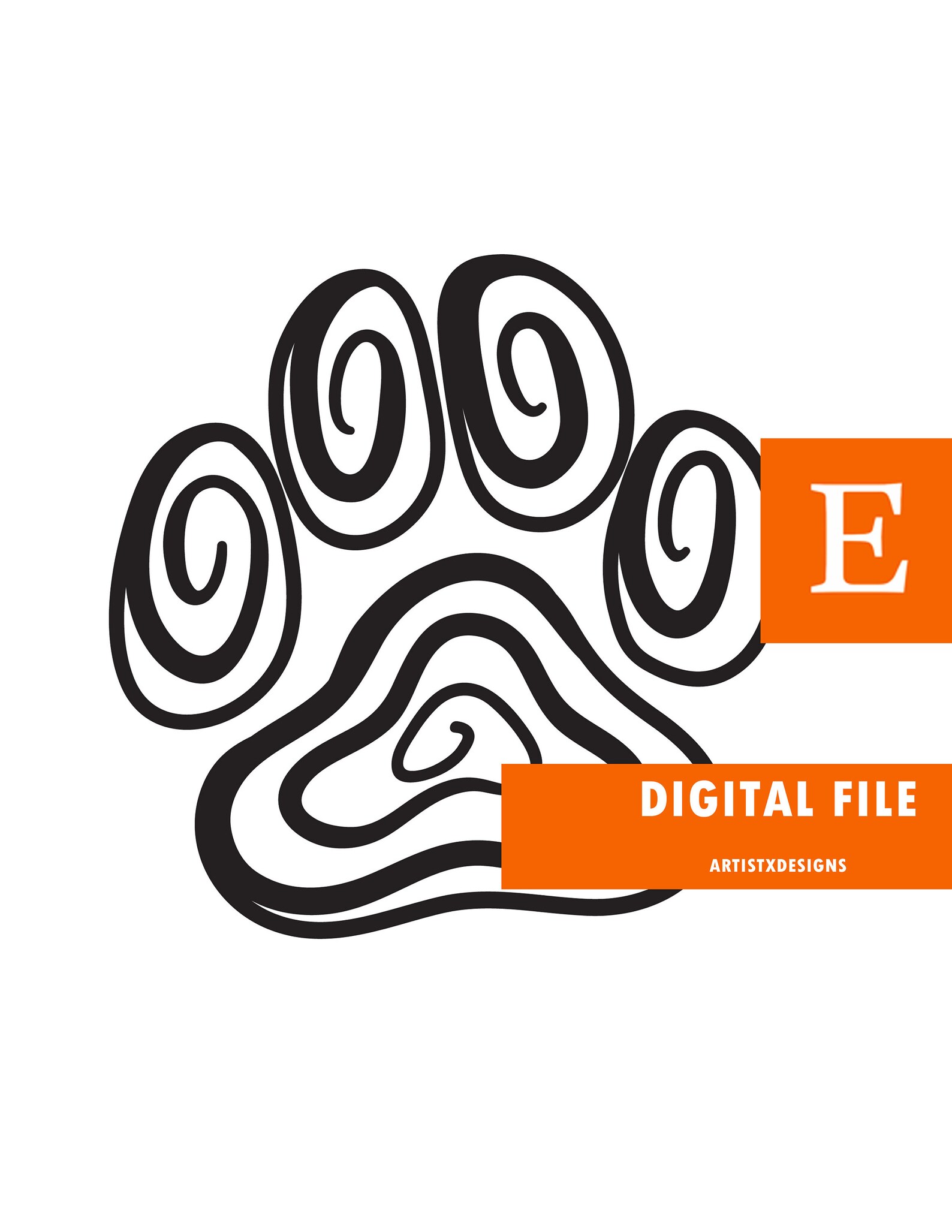 Paw SVG File Download/ Swirl Paw Print Svg File/ 99cent Svg - Etsy