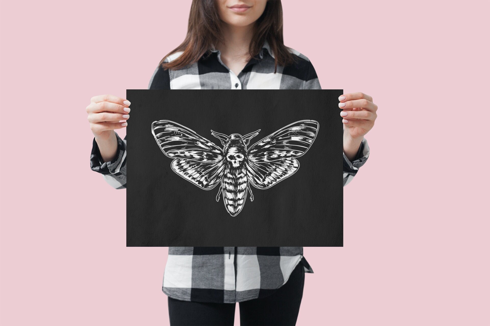 Moth Art print / Moth poster/ deaths head moth death moth | Etsy