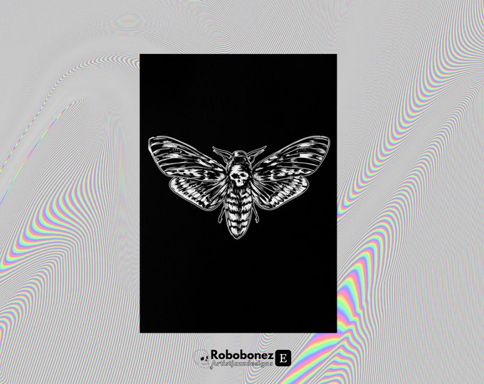 Moth Art Print / Moth Poster/ Deaths Head Moth, Death Moth Art ...