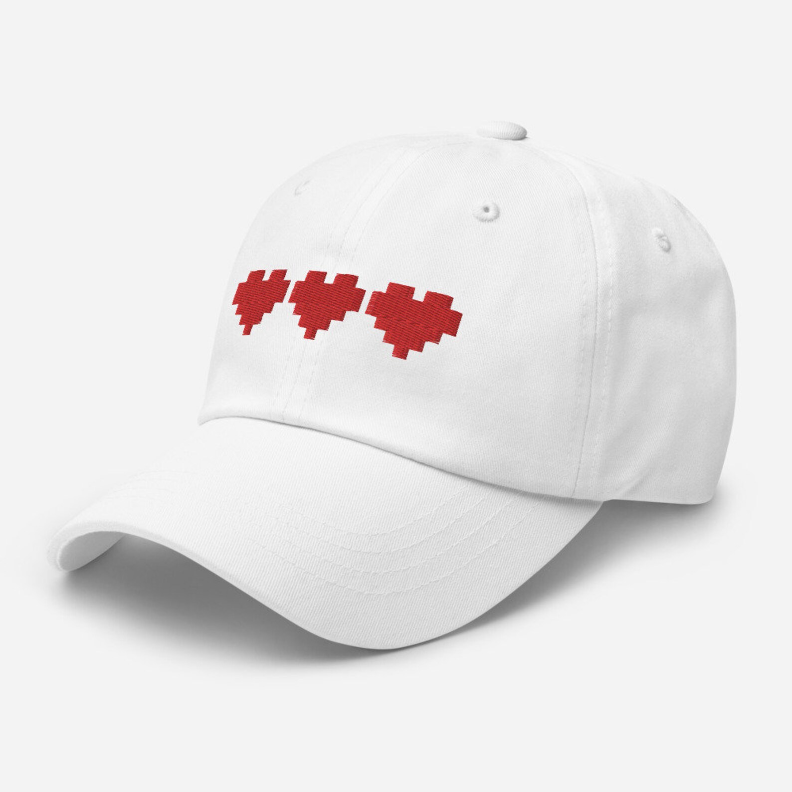 Video Game Dad Hat, 8bit Hearts Dad Cap, Video Game Lives Design, Gift ...