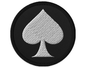 Ace of Spades Leather Engraved Patch, 3x2 Rectangle Aces Brown Burning ...